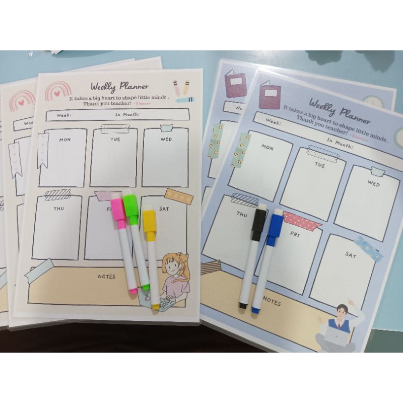 Teacher's Gift Weekly Planner Reusable | Shopee Philippines