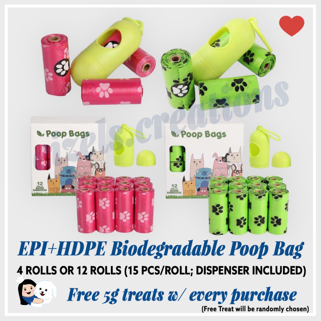 Environment Friendly Biodegradable EPI+HDPE Poop Bag for Dogs (Free 5g ...