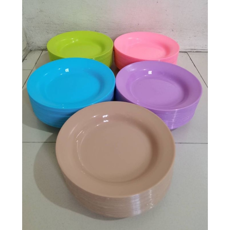 COD #2203 MANIPIS Round Plastic Plate-9inches (12pcs.) | Shopee Philippines