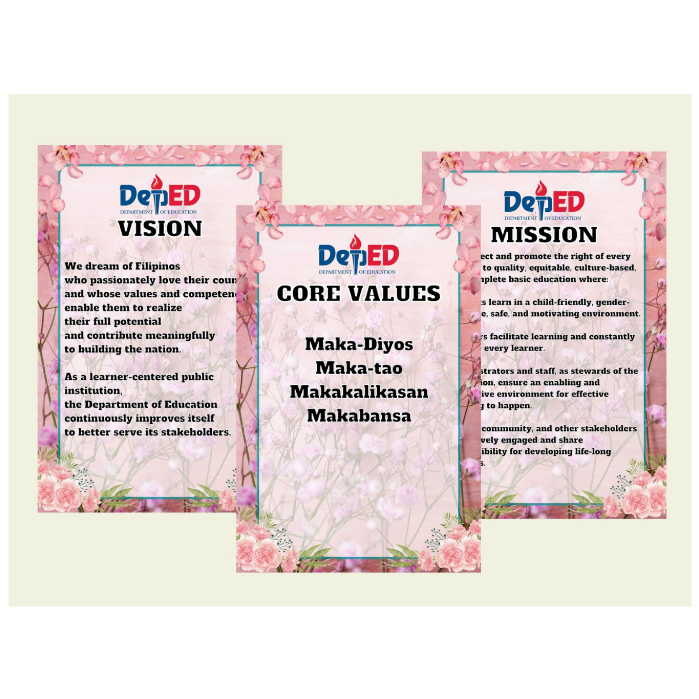 DepEd Mission, Vision, Core Values Laminated Chart A4 size | Shopee ...
