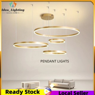 Modern Chandelier Ceiling Light Tri Color With Remote Nordic Hanging ...