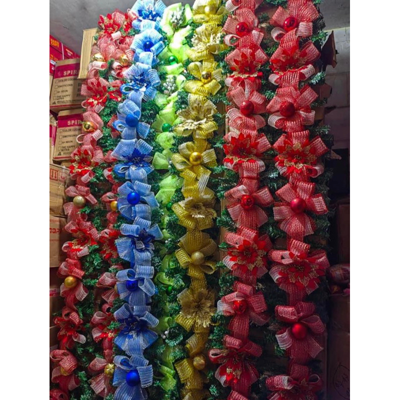 Christmas Garlands Ribbon,Balls and flowers | Shopee Philippines