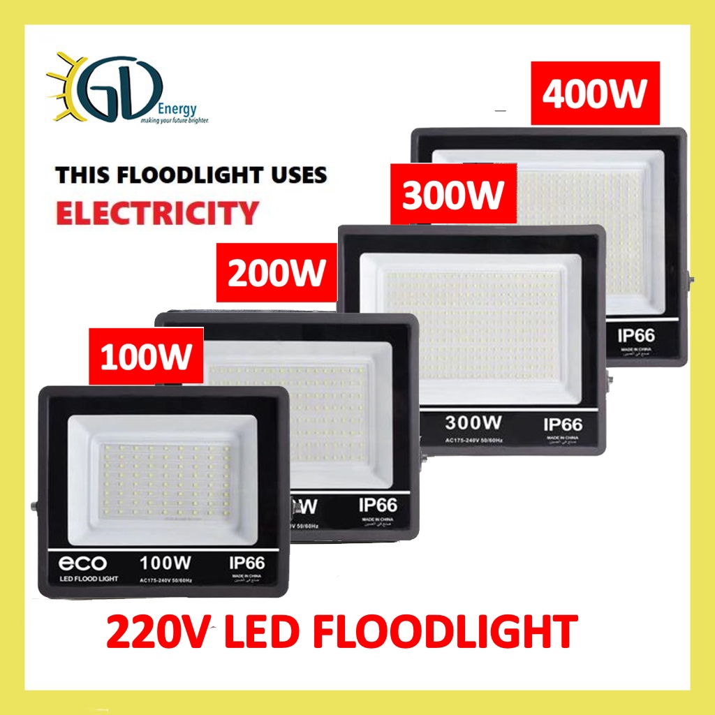 100W , 200W , 300W , 400W LED Light 220V Outdoor Lamp IP66 Waterproof Floodlight Spotlight ...