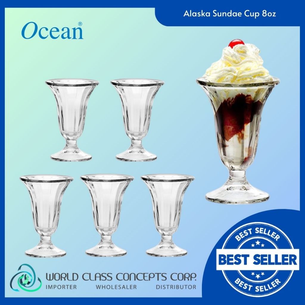 Ocean Glassware Alaska Sundae Cup Dessert Cups 8 Oz. / 225 mL ( Set of ...