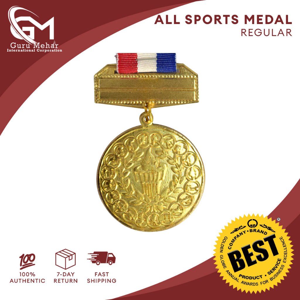 Award Medal Gold All Sports Medal Regular with Ribbon | Shopee Philippines