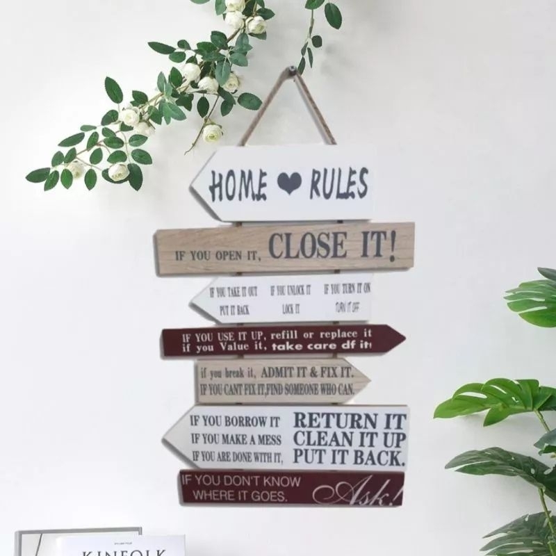 House Rules Wooden Hanging Wall Decor | Shopee Philippines