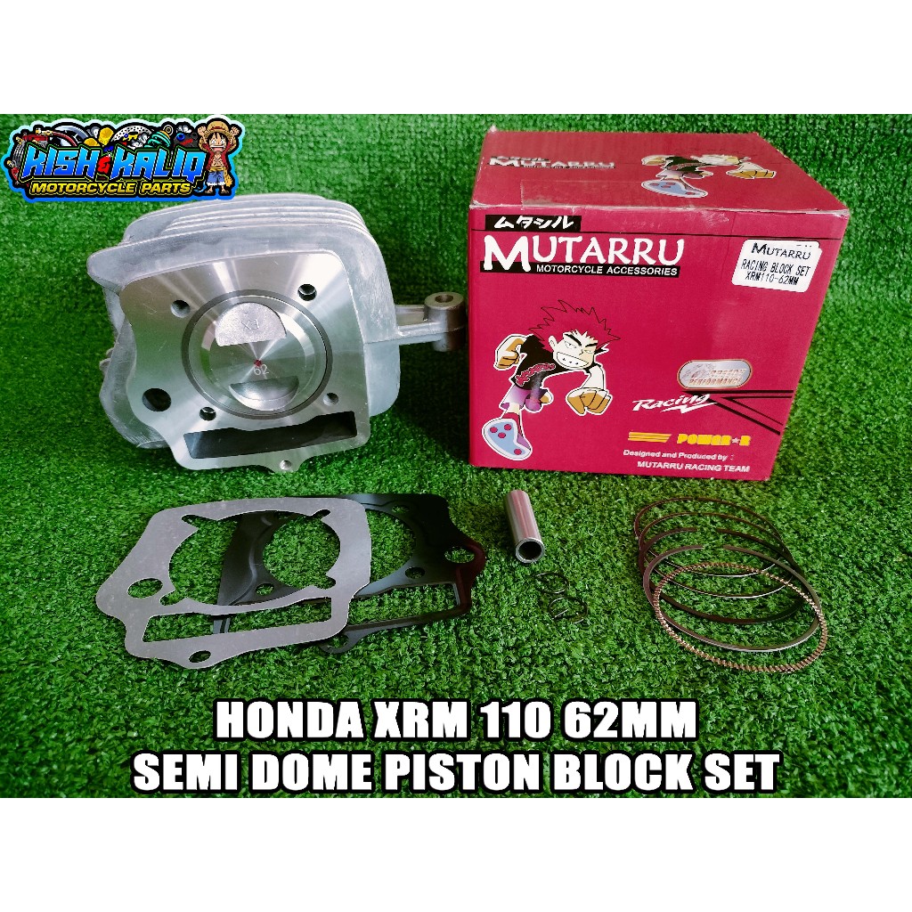 MUTARRU CYLINDER BLOCK SET FOR HONDA XRM 110 62MM SEMI DOME PISTON ...