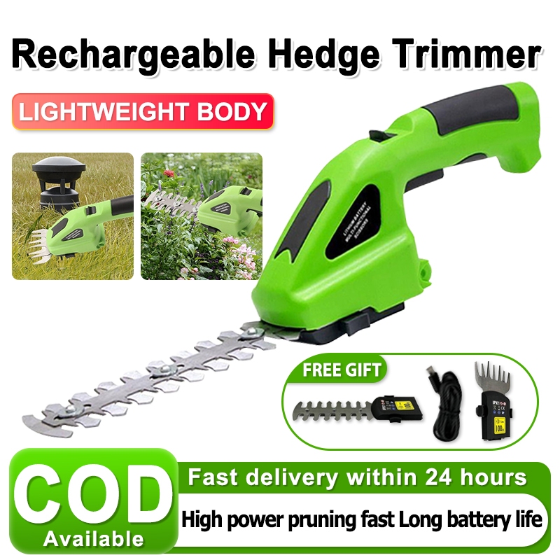 Cordless Hedge Trimmer 7.2V Electric Grass&Shrub Hedge Trimmer Weeding ...