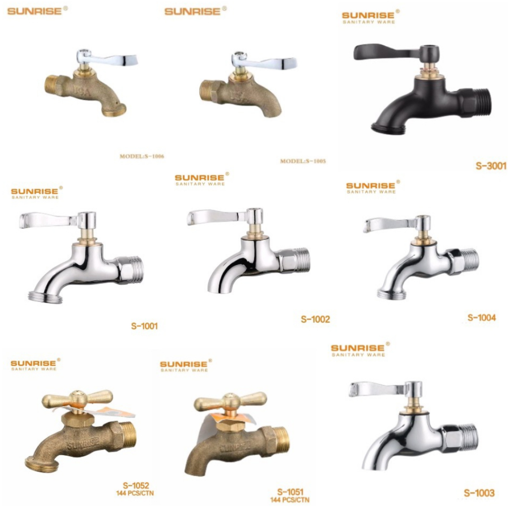 Chrome Plated Sink Faucet Sunrise Brass Fauset HoseBibb/Plan Bibb ...