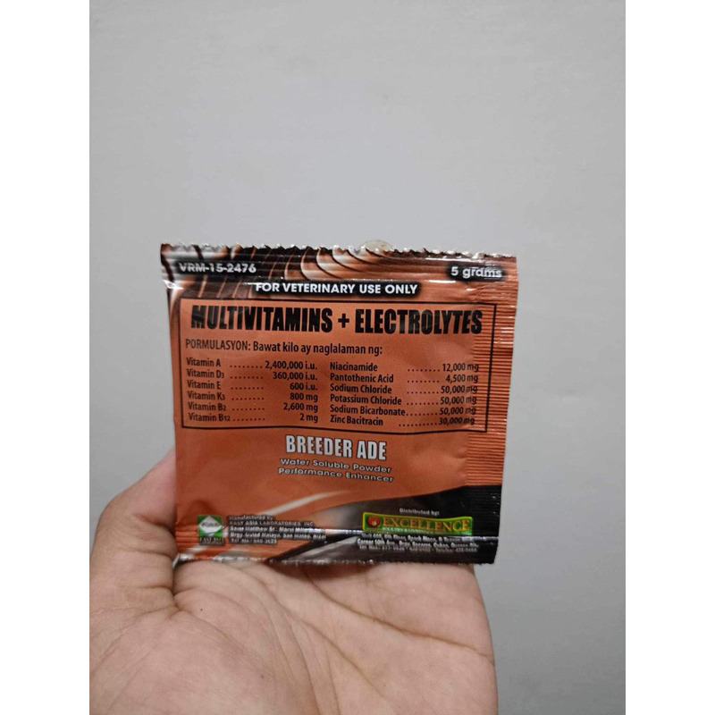 EXCELLENCE BREEDER ADE POWDER FOR GAMEFOWL 5GRAMS (1 SACHET) | Shopee ...