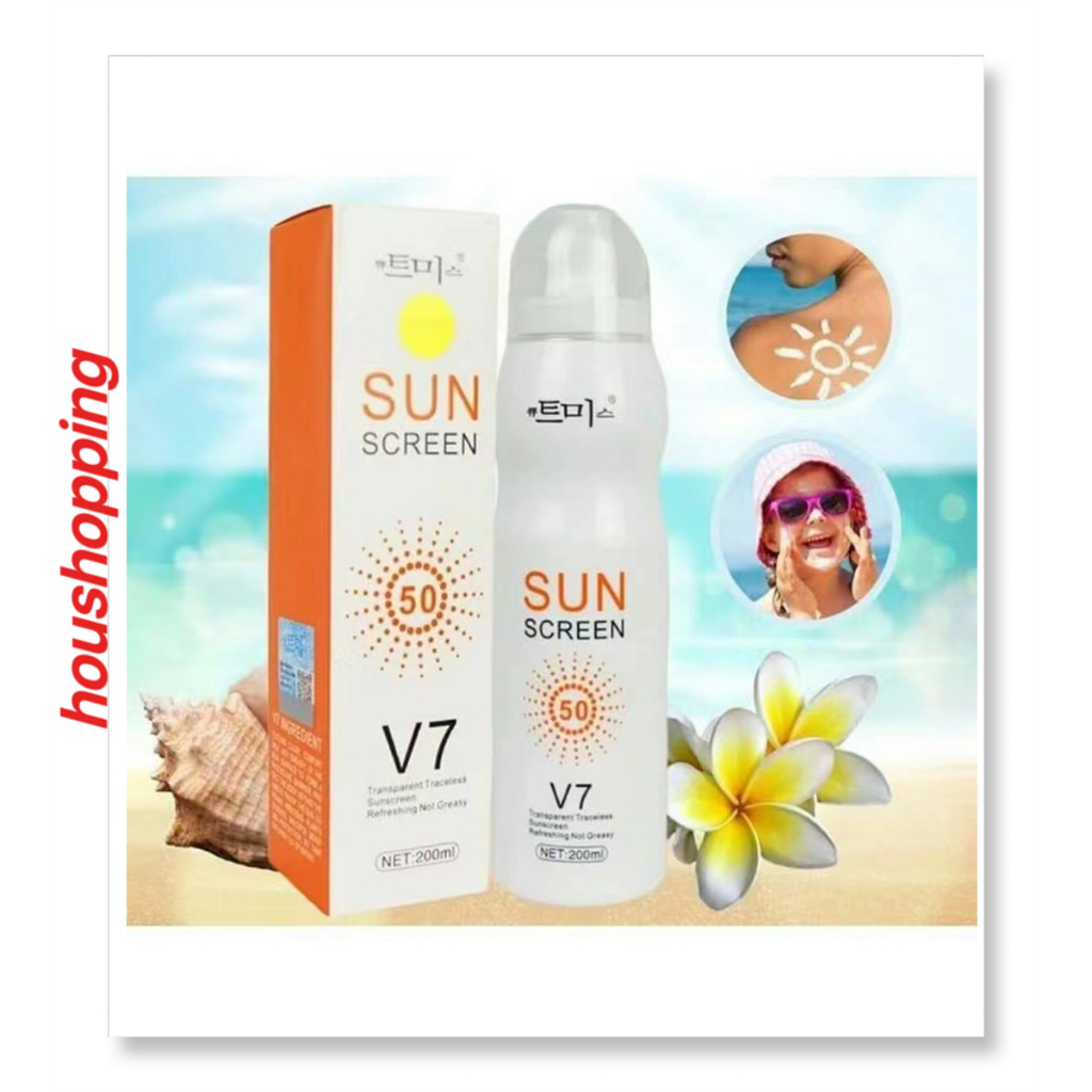 V7 Korean Sunscreen Spray Lotion SPF50 Instant Whitening 200ML | Shopee ...