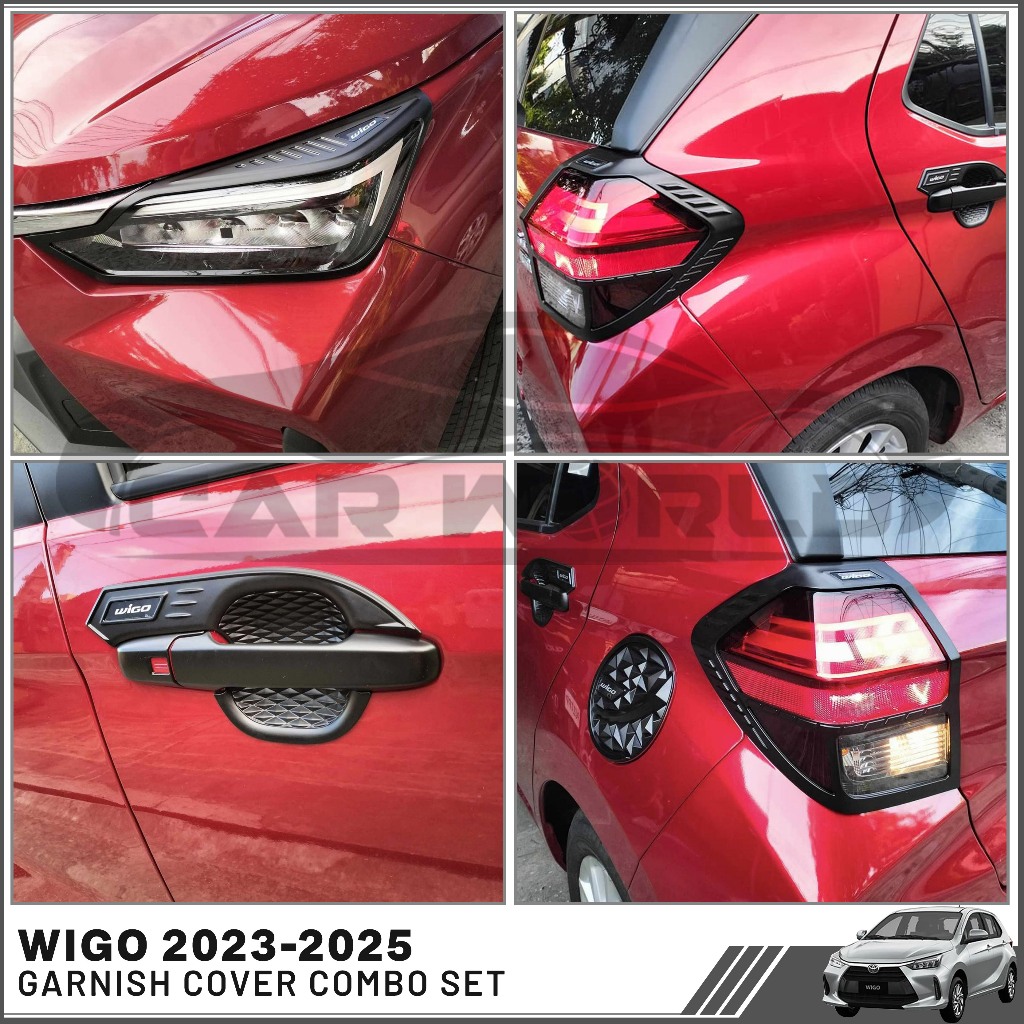 TOYOTA NEW WIGO 2023 - 2025 GARNISH COVER COMBO SET MATT BLACK / CHROME ...