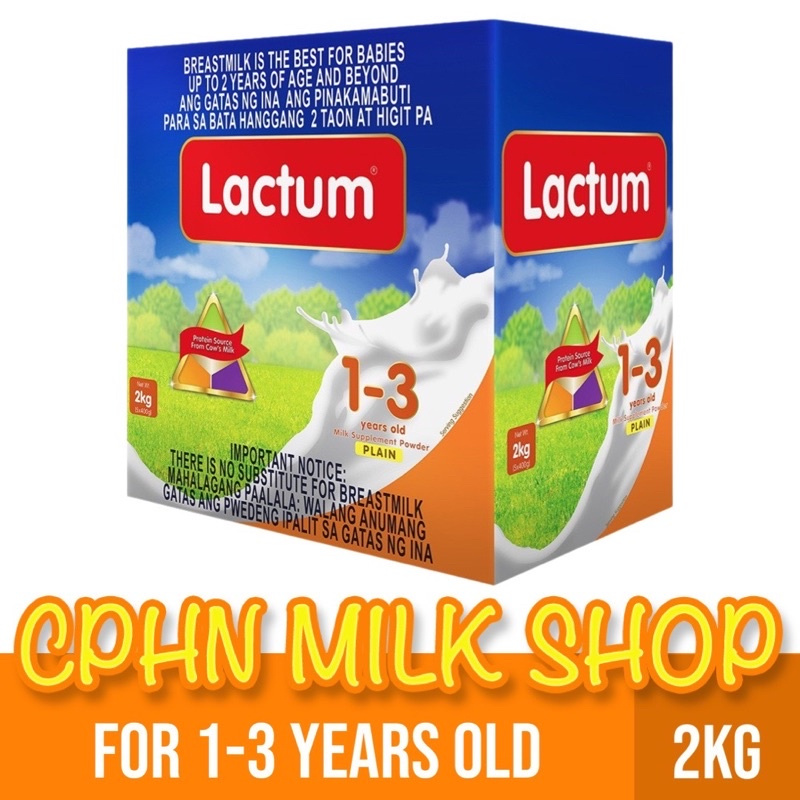 Lactum for 1-3 Years Old 3kg | 2.3kg | 2kg | 1.5kg Plain Milk Supplement | Shopee Philippines