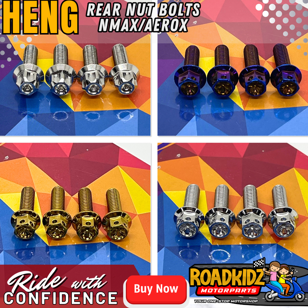 HENG Rear Nut For Nmax V1, V2, & V2.1 / Aerox V1 & V2 | Shopee Philippines