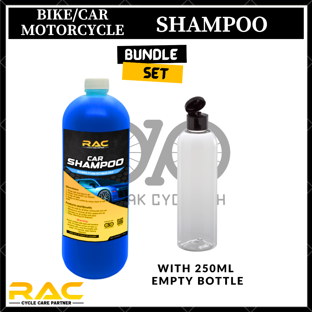 RAC Bike/Motorcycle 1Liter Premium Shampoo with Foam Booster Free 250ml ...