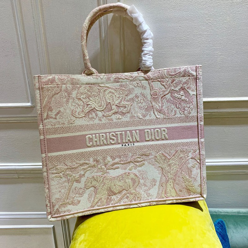 Authentic Grade | Pink Toile de Jouy Embroidery Book Tote | Shopee ...