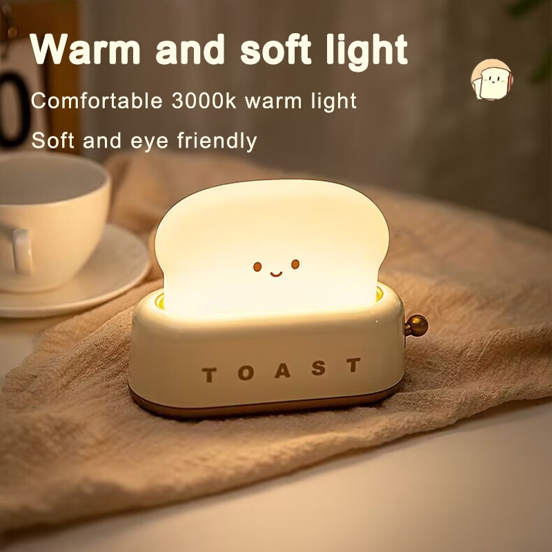 Toast Lamp | Cute Bread Retro Night Light Warm Vintage Candle Table LED ...