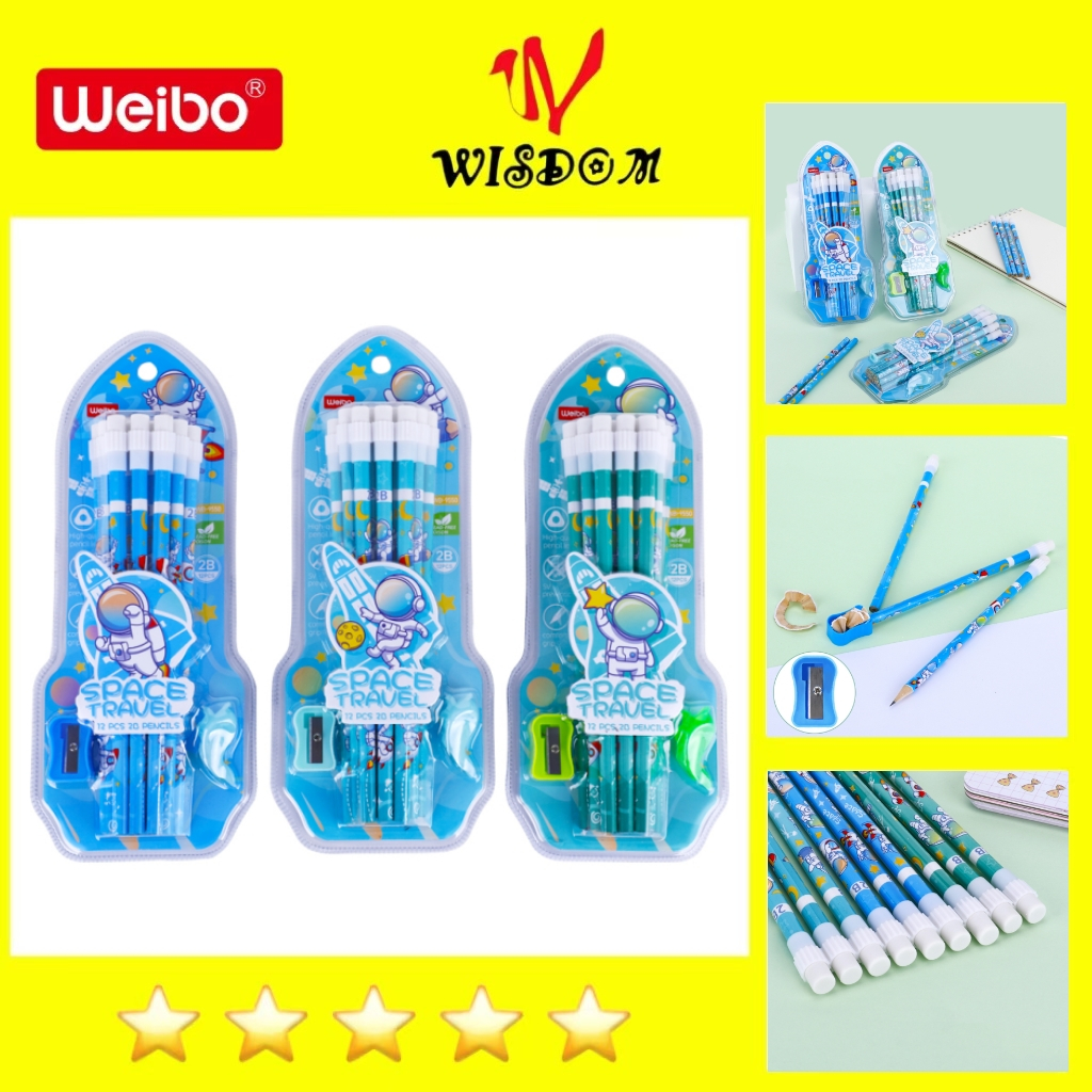WISDOM WEIBO WB-9550 12PCS PENCIL SET SCHOOL SUPPLIES/Giveaways ...