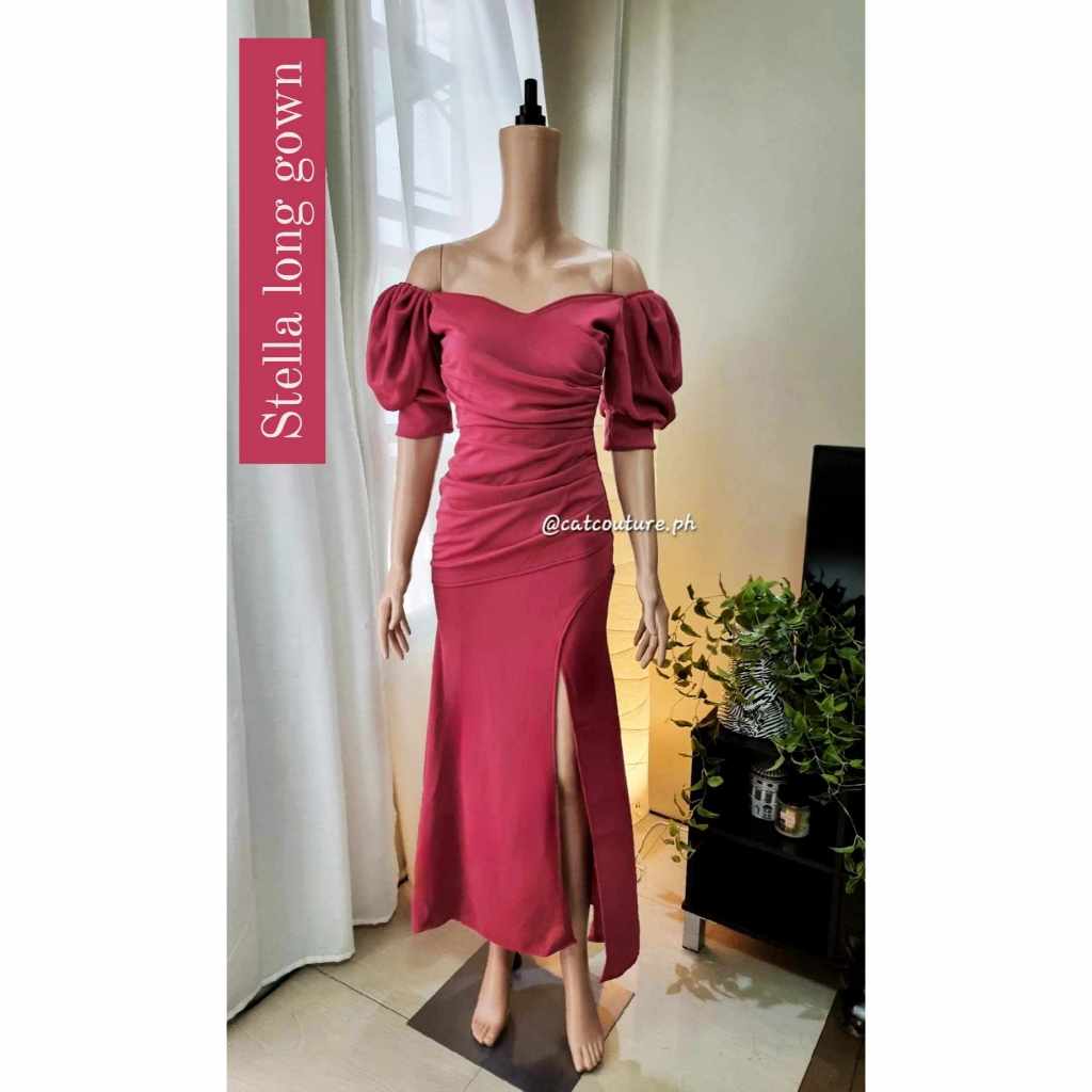 Stella long gown ( XL) | Shopee Philippines