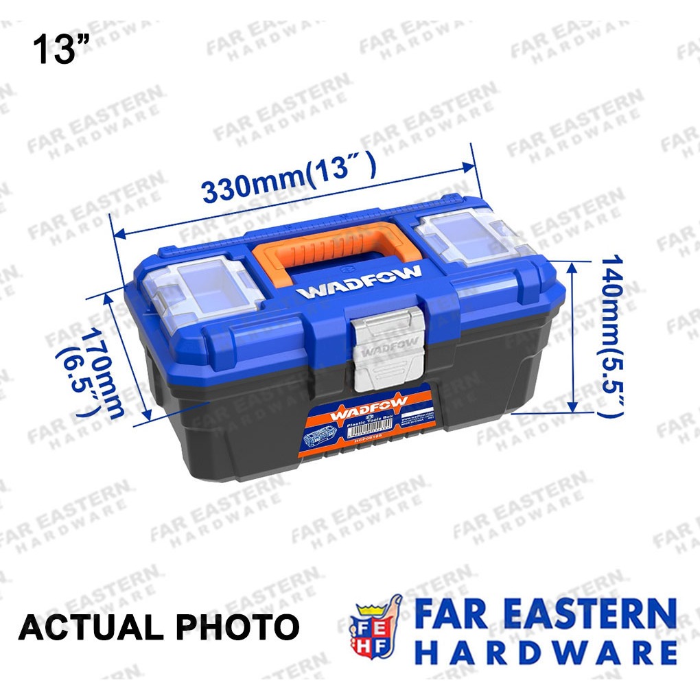 WADFOW Plastic Tool Box Organizer Storage Toolbox Plastic | Metal Buckle 13" | 16" | 19" WFHT ...