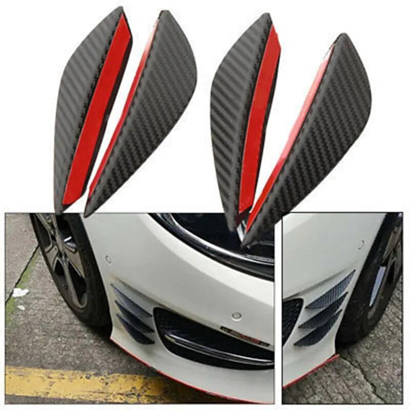 G-3 4pcs Carbon Fiber Style Car Front Bumper Fins Lip Kit Canards ...