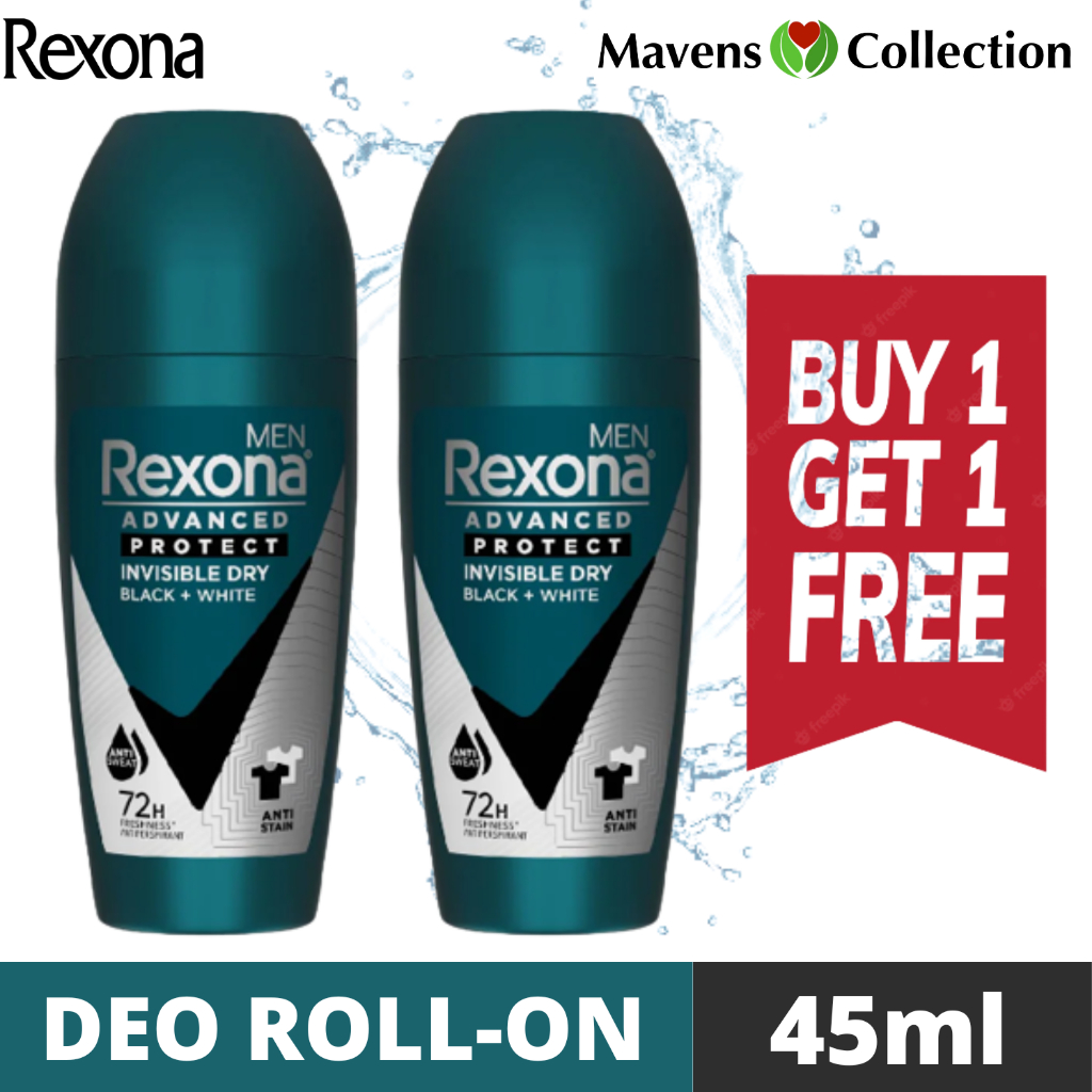Rexona Men 45ml Roll-on Motionsense Invisible Dry Black+White 48h Anti-Perspirant (Buy 1 Take 1 ...