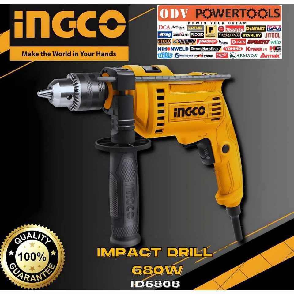 INGCO IMPACT DRILL VARIABLE SPEED 680W ID6808 ~ ODV Powertools | Shopee ...