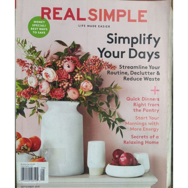 REAL SIMPLE MAGAZINE - September 2019 (Preloved) | Shopee Philippines