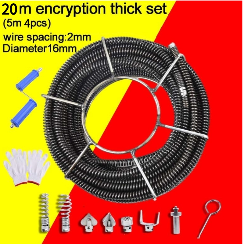 10/20M Drain Dredging Spring Machine Extension Sewer Pipe Dredger Clean ...