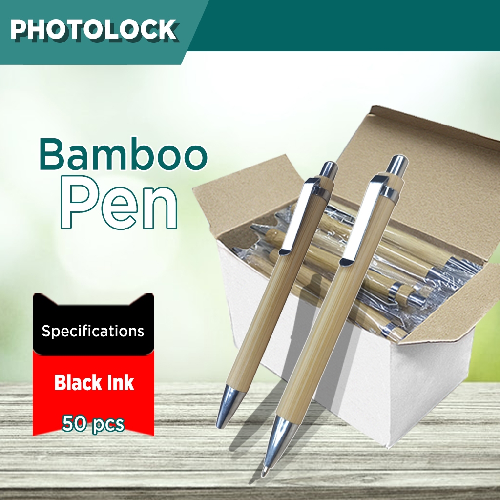 50PCS Bamboo pen （1.0mm Neutral Black Ink Refill ) | Shopee Philippines