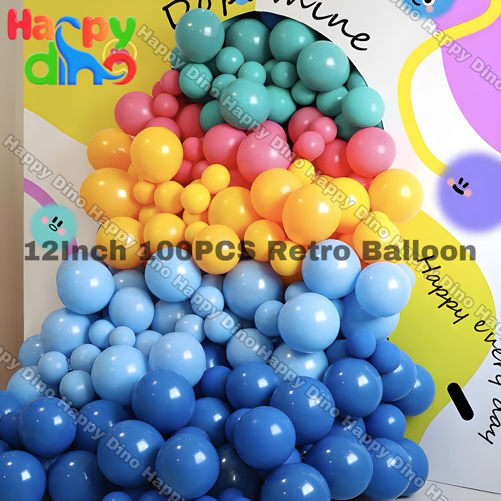 12 Inch 100 PCS Retro Rubber Balloon Latex Birthday Partyneeds | Shopee Philippines