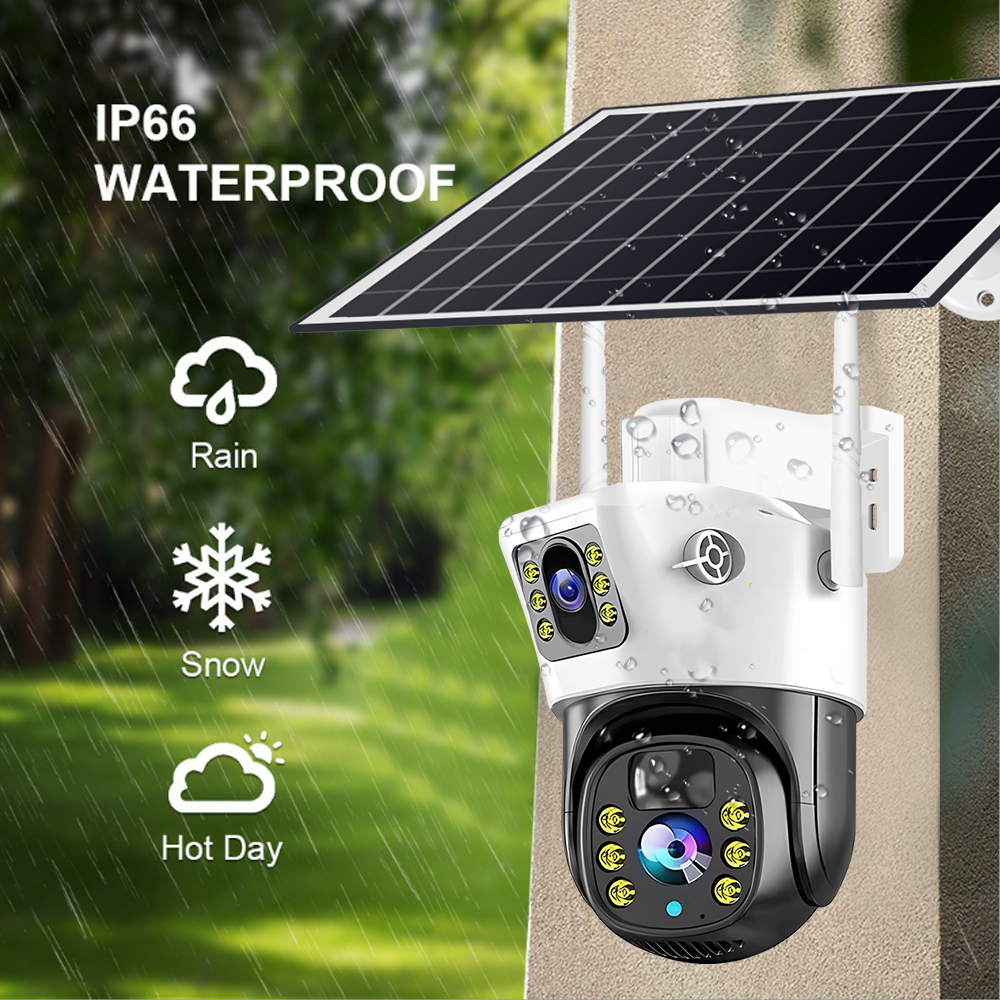 V380 PRO T5 4G Solar Power Dual Lens CCTV Camera Outdoor Waterproof 360 ...