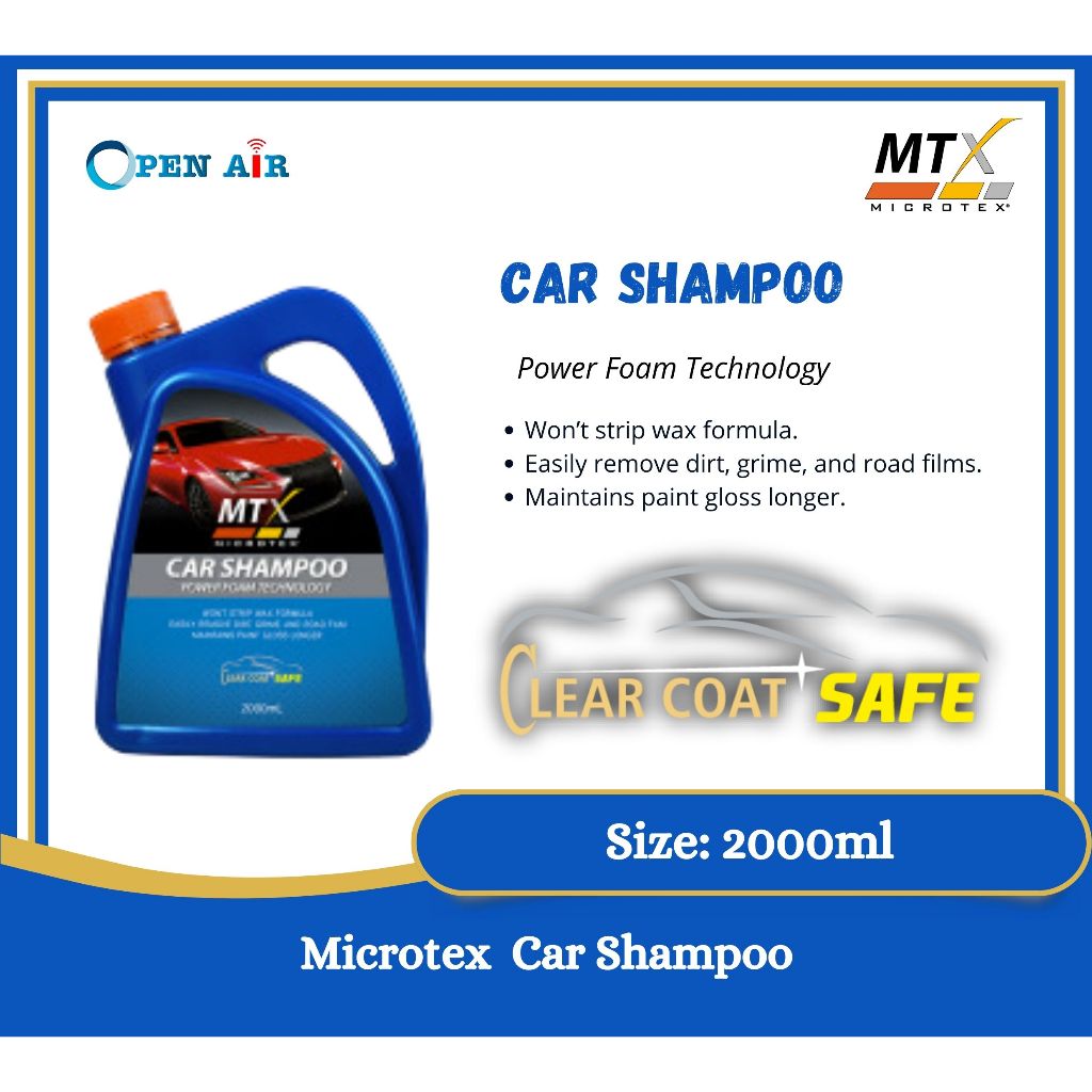Microtex Car Shampoo 2000ml Power Foam Technology (pH Nuetral) | Shopee ...