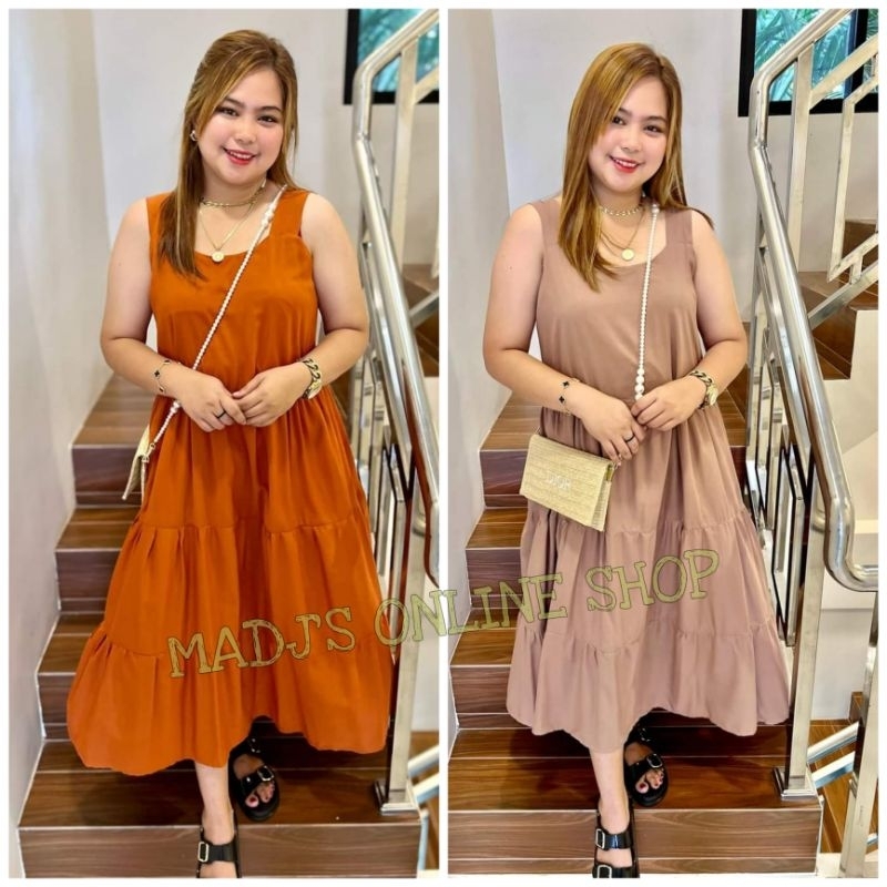 NEW! ANNIE COMFY MAXI CHALLIS SLEEVES DRESS PLUS SIZE M-XL | Shopee ...