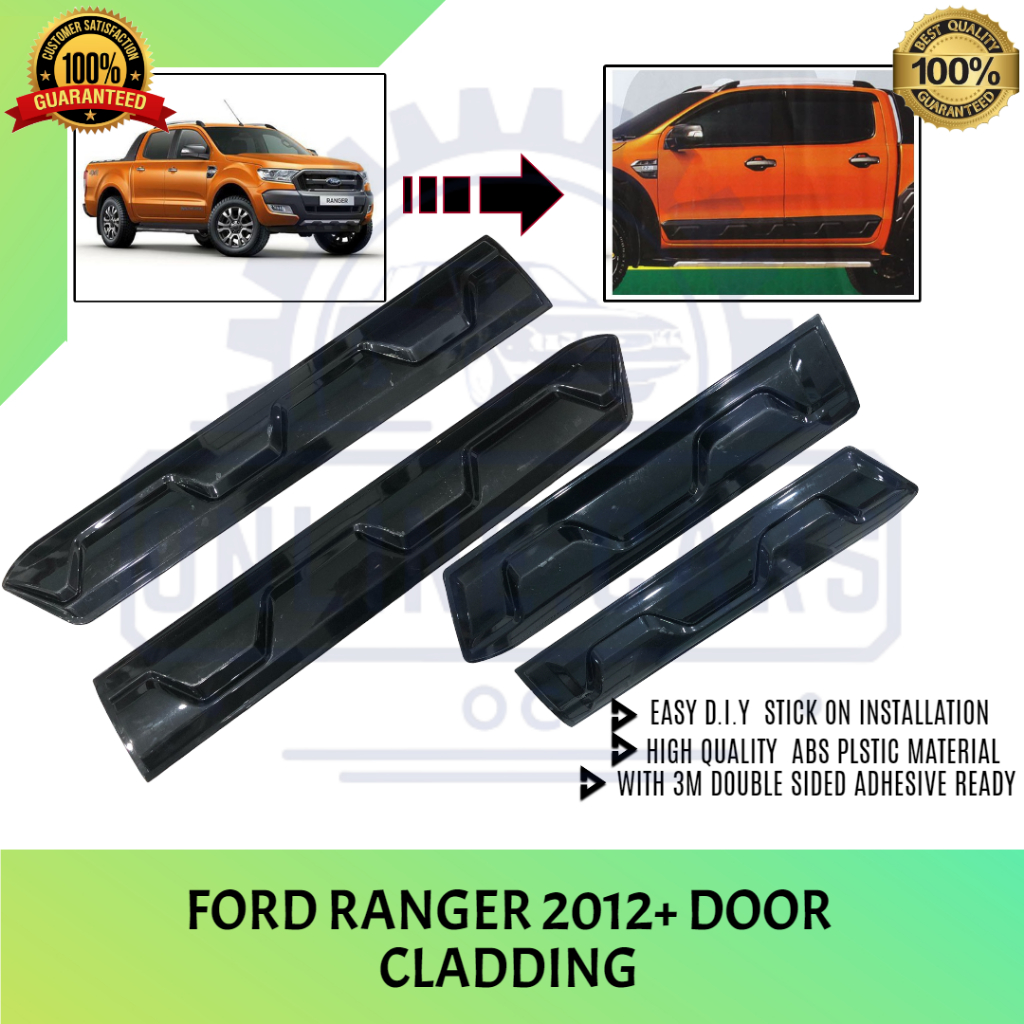 OC Ford Ranger 2012+ Glossy Black Side Moulding / Door moulding / Door ...