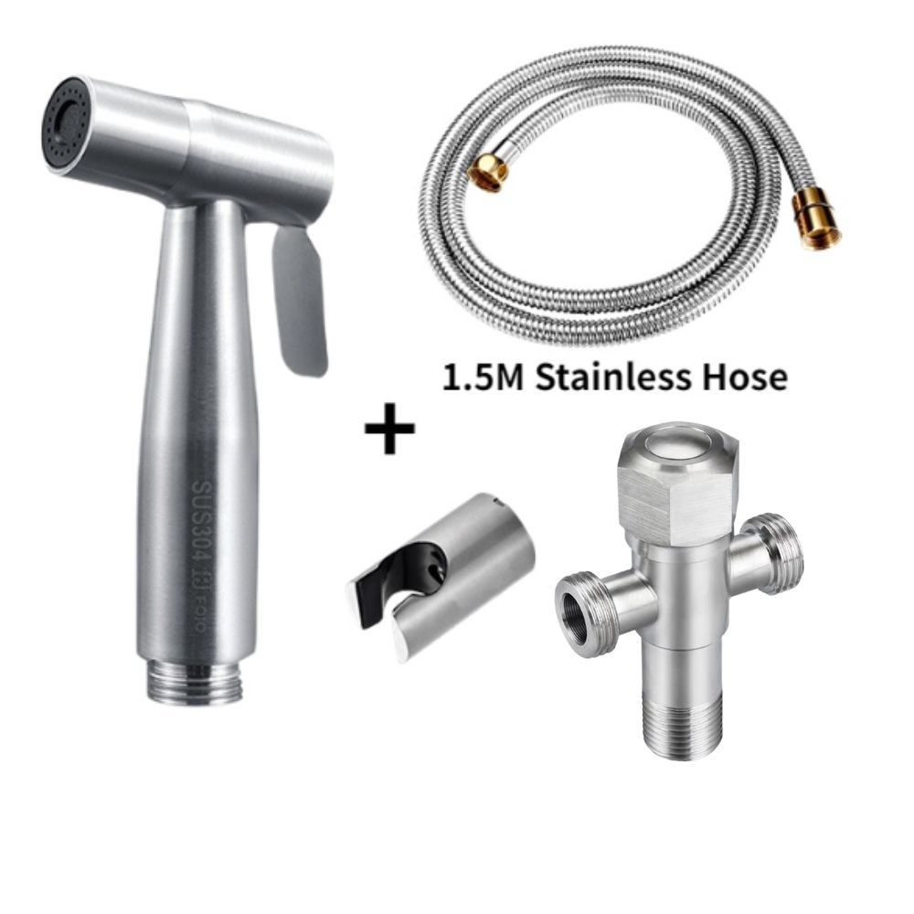 304 Stainless Steel Bidet Spray Set Heavy Duty 3In1 Bathroom Hand Held ...