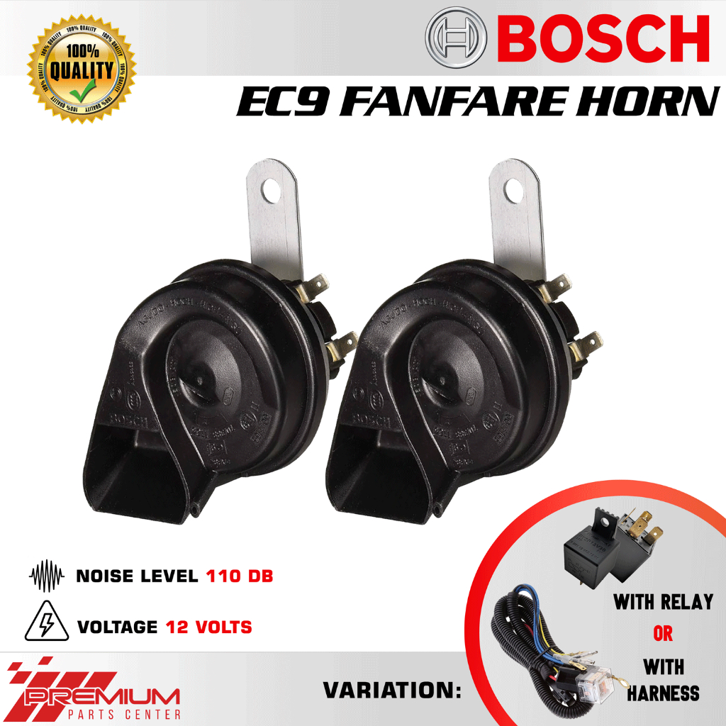 BOSCH HORN EC9 Fanfare Wafer High and Low Tone Horn 1 SET - 12 Volts ...