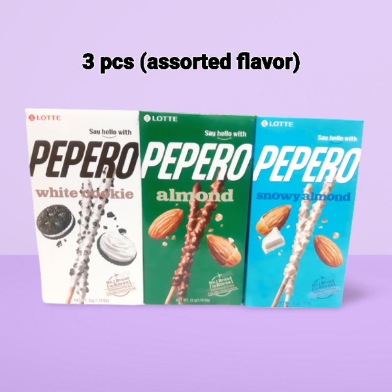 Lotte Pepero Chocolate Stick 3pc Assorted Mix Flavor Shopee Philippines