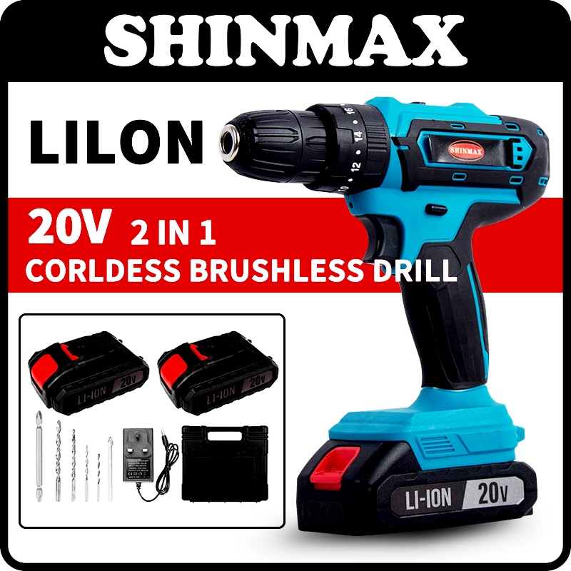 SHINMAX Cordless Impact Wrench Electric Wrench Drill Tool Gun Driver ...