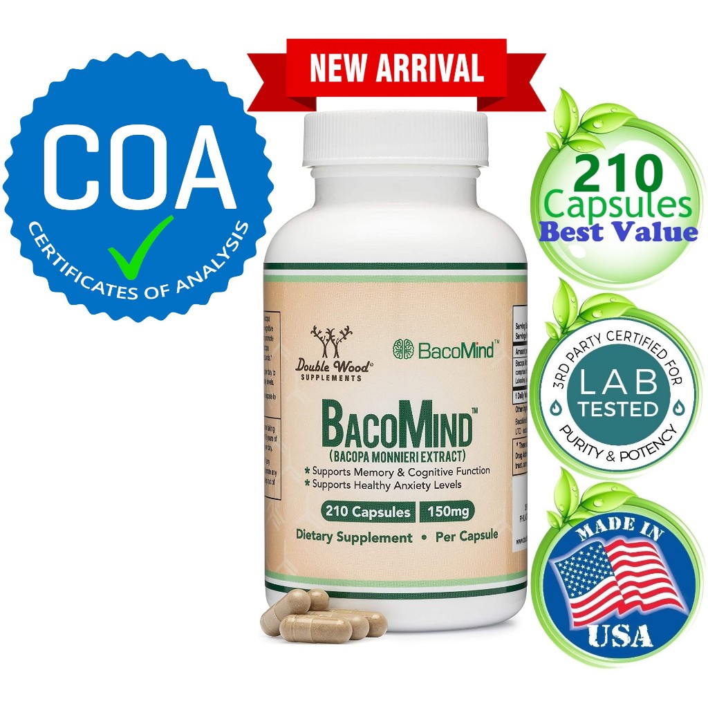 Bacomind Only Proven & Patented Bacopa Monnieri Extract Std 27% ...