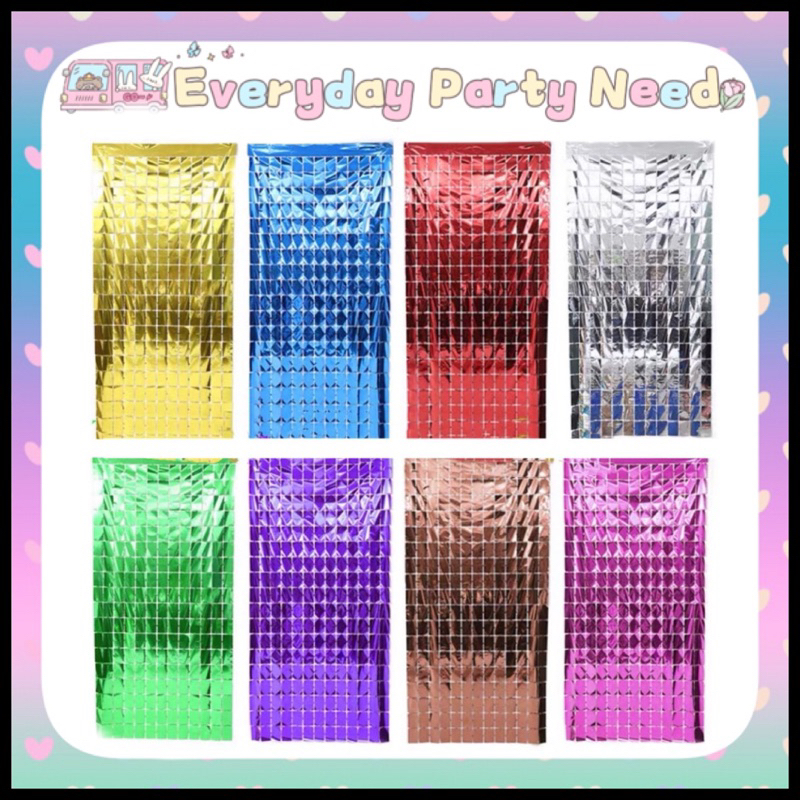 2meters Square Curtain Foil Curtain Backdrop Birthday Party Decorations
