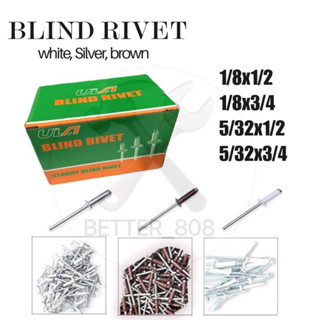 Blind Rivets/Rivets PER BOX 1/8×1/2, 5/32×1/2, 1/8x3/4” ULA Brand ...