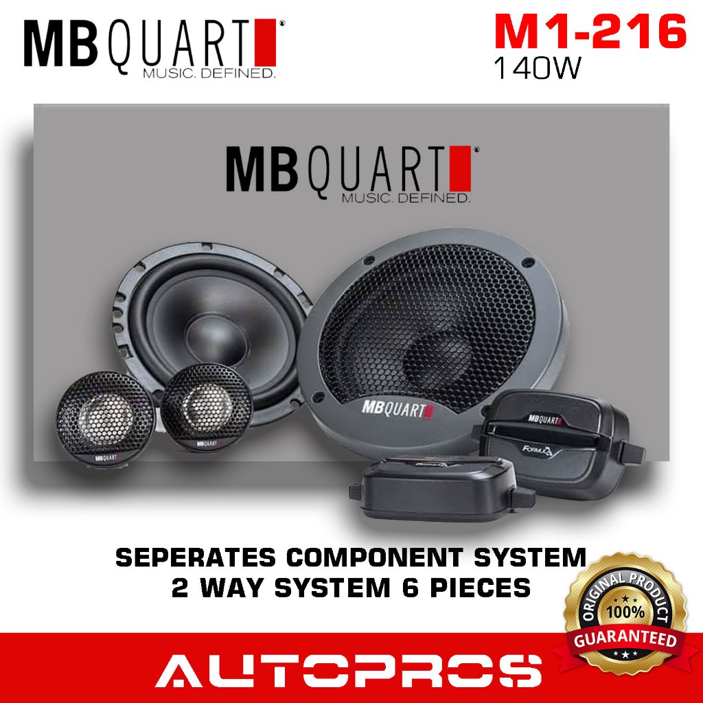 MB QUART M1-216 Separate System Component Car Speakers 6.5" 140 Watts 2 ...