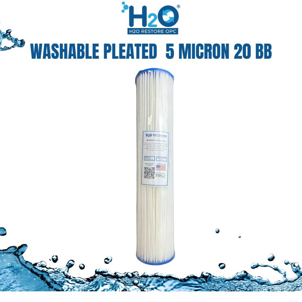 Water Filter Replacement 20" x 4.5" Big Blue Washable Pleated Sediment ...