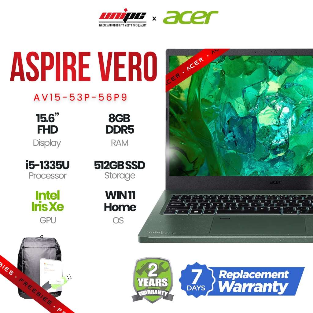 AV15-53P-56P9 15.6" FHD | i5-1335U | Intel Iris Xe | 8GB DDR5 | 512GB ...