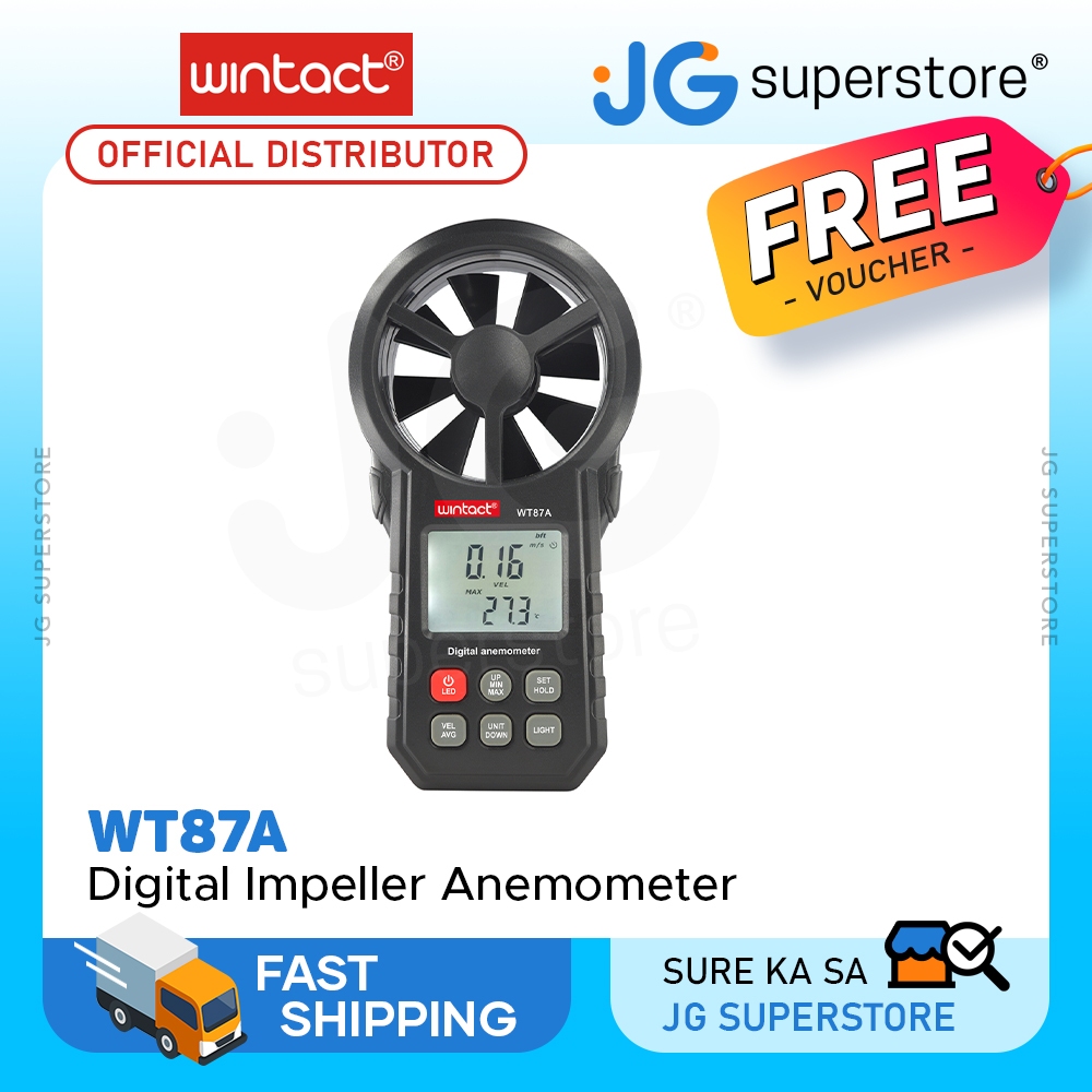 Wintact by Benetech WT87A Digital Anemometer Wind Temperature Humidity Meter | JG Superstore ...