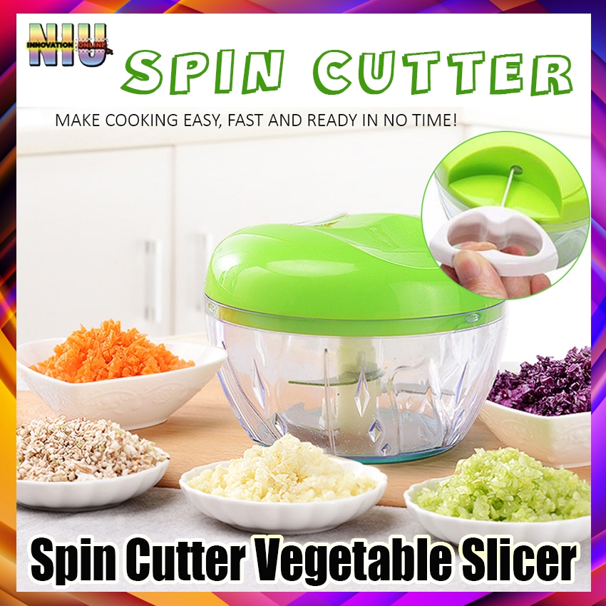 Nicer Dicer Manual Vegetable Chopper SPIN CUTTER Kitchen Speedy Chopper ...