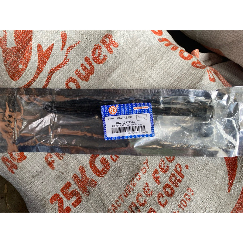 REAR AXLE CT100 BLACK HI TENSILE HIGH TENSION STEEL W CASTLE NUT ...