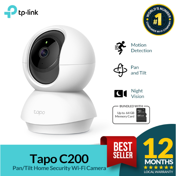 TP-Link Tapo C200 360° 1080P Pan/Tilt Home Security WiFi Camera CCTV ...