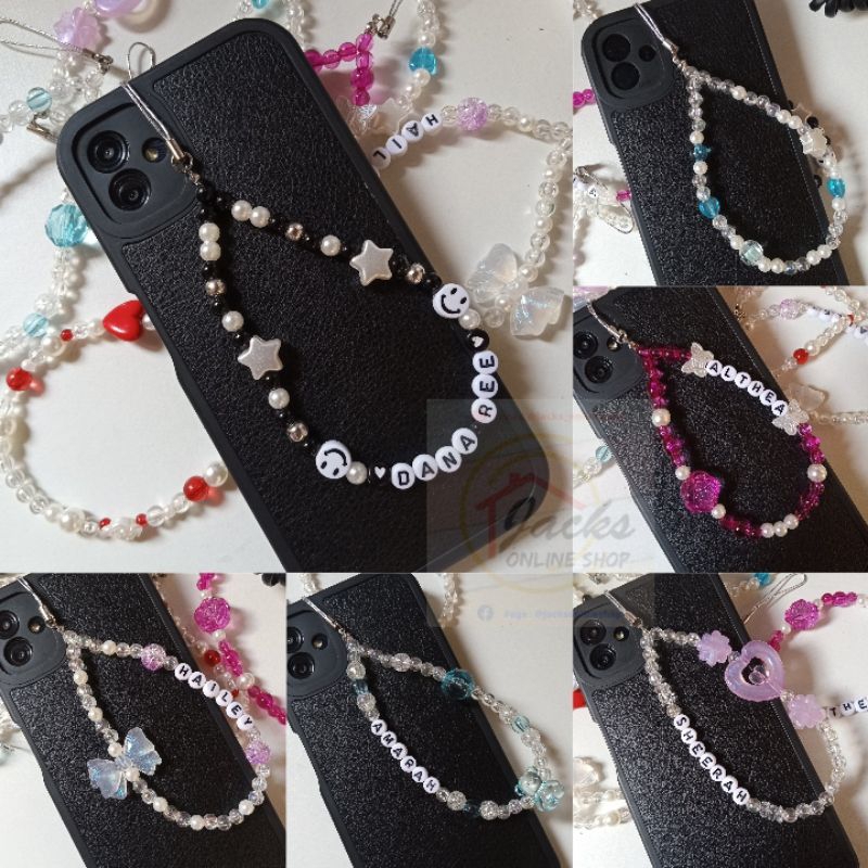 Personalized Phone Charms Beads Phone Lanyard Strap Beaded Charm ...